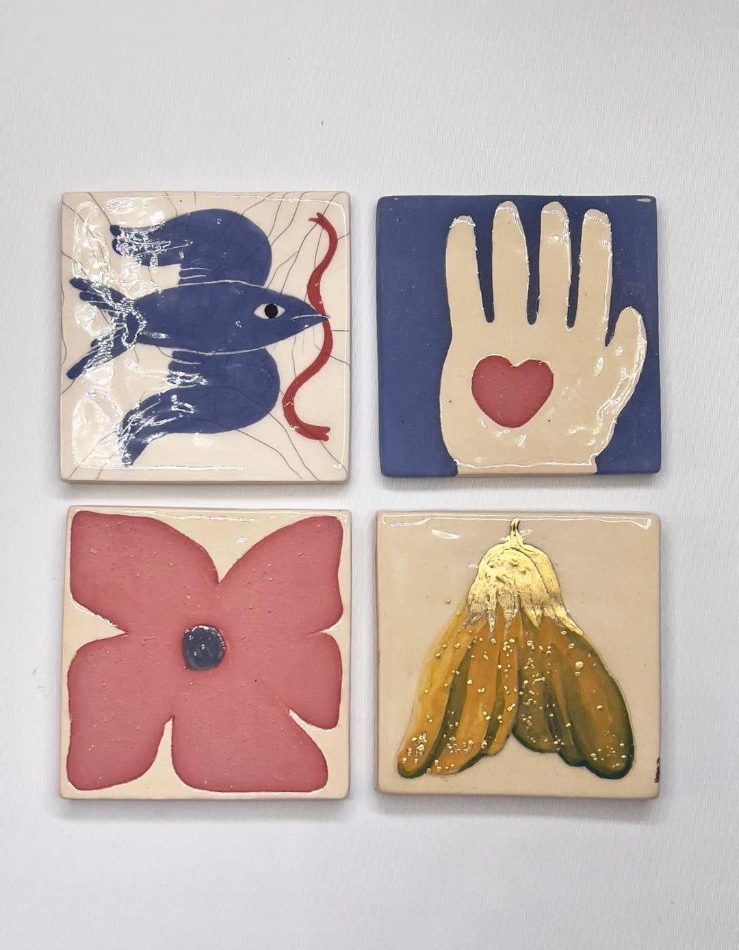 Hand-painted Ceramic Art Tiles – 10x10 Cm – Unique Illustrated Wall ...