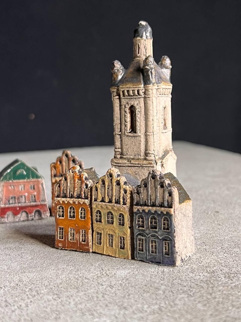 Handmade Chamotte Clay Miniature Houses, European Townhouse, Miniature ...