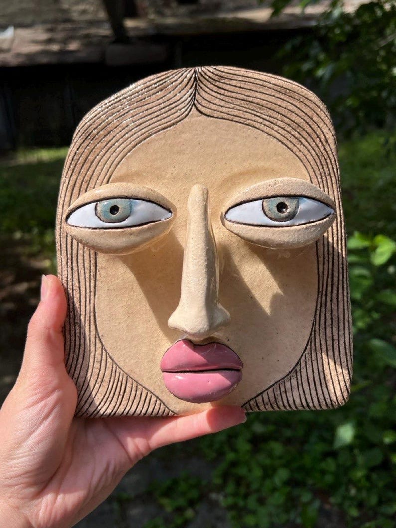 Ceramic Mask. Wall Mask. Handmade Mask. Mask Face Ceramics Handmade ...