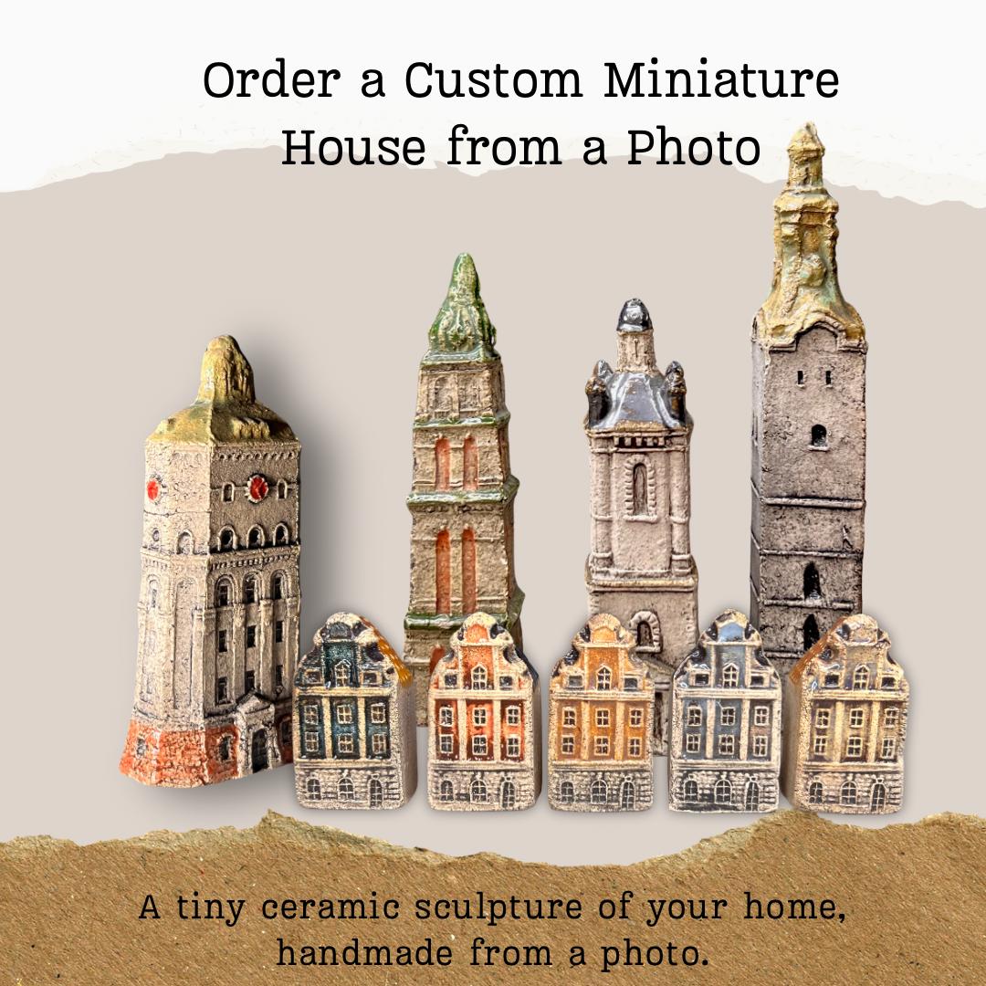 Personalized Ceramic House Sculpture, Custom Home Replica, Chamotte ...