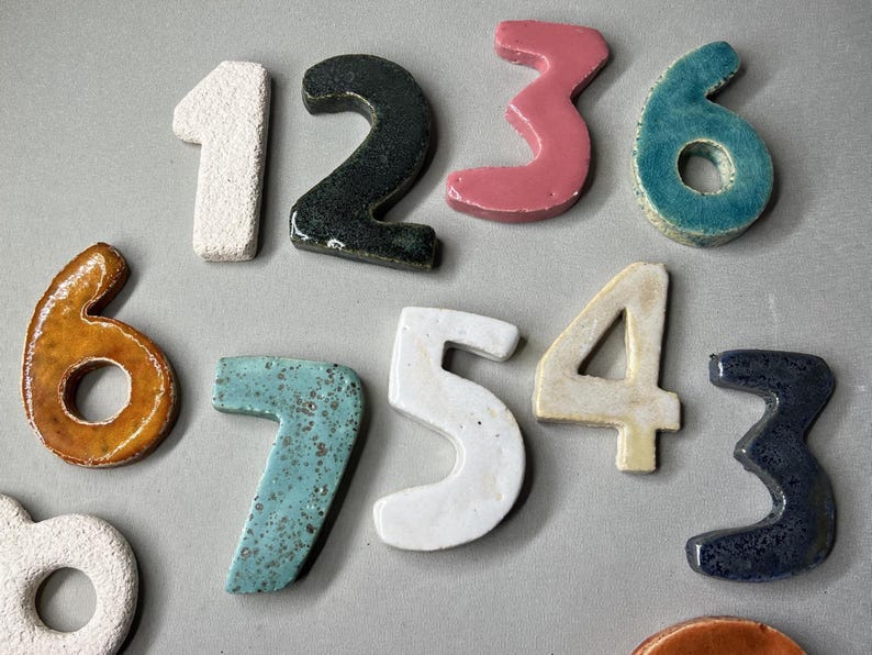 Modern Stoneware House Number Sign, Custom Ceramic Address Numbers ...