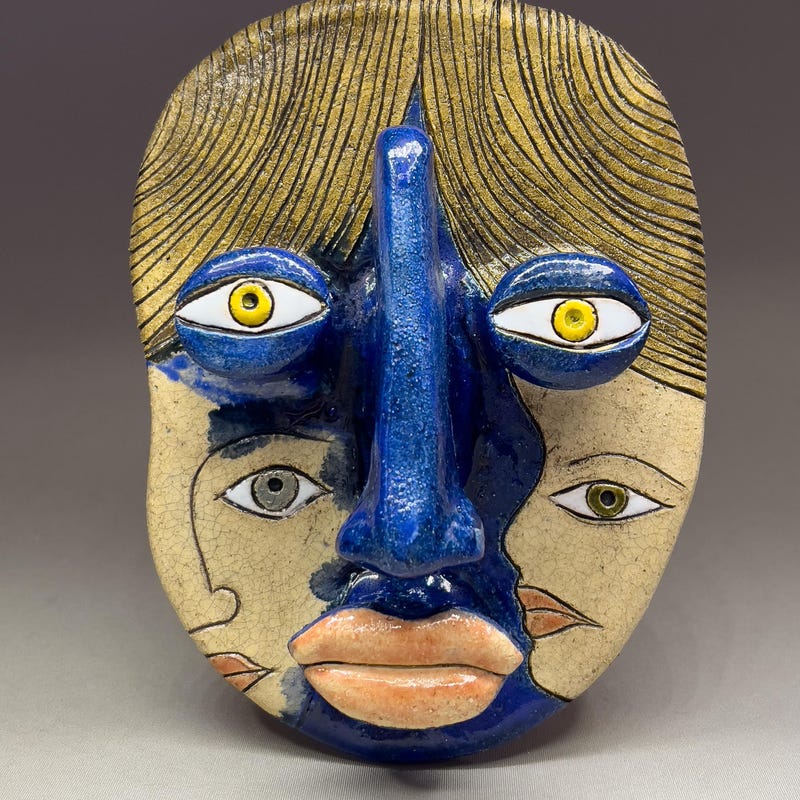 Ceramic Wall Mask - Etsy
