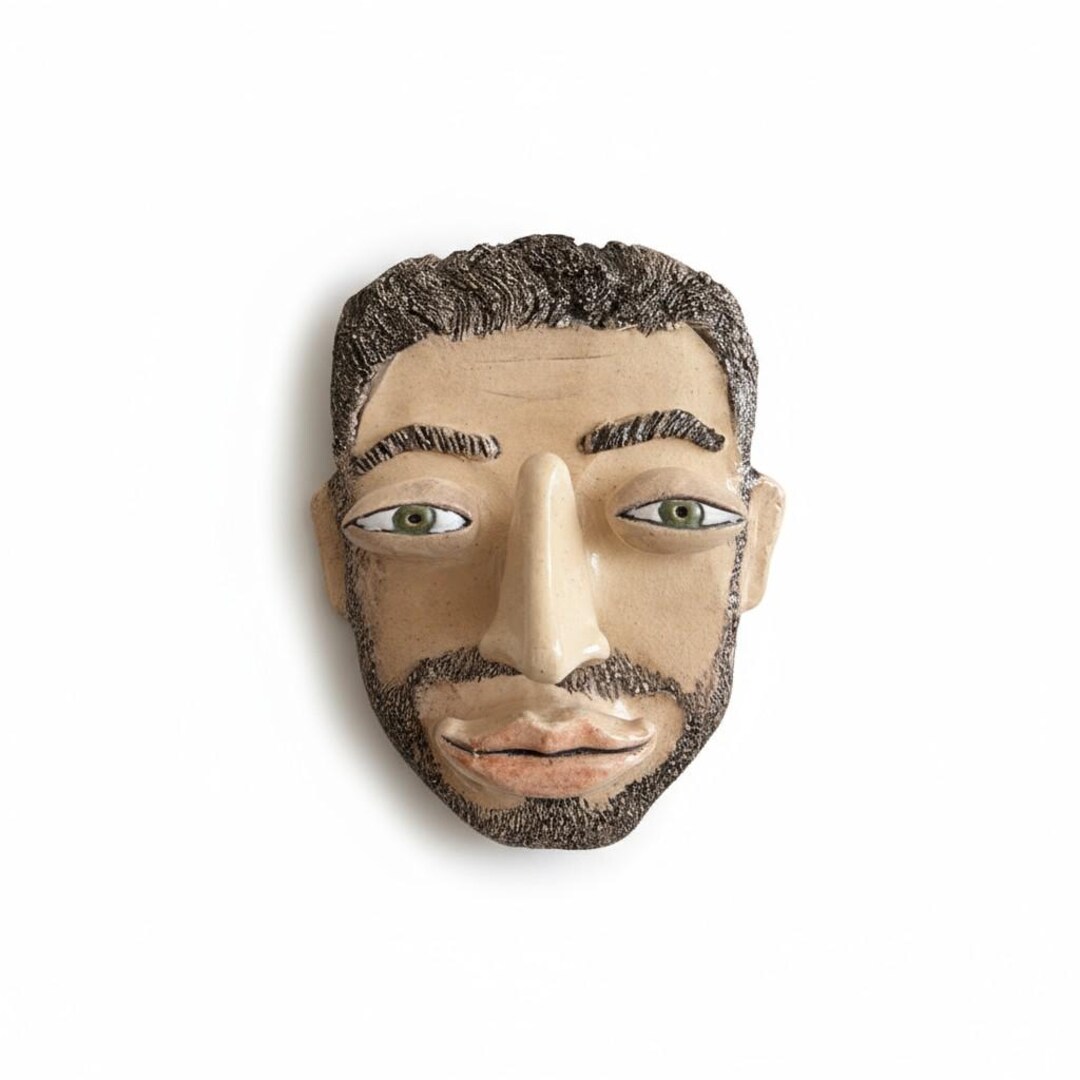 Custom Ceramic Wall Mask, Personalized Face Sculpture, Modern Ceramic ...