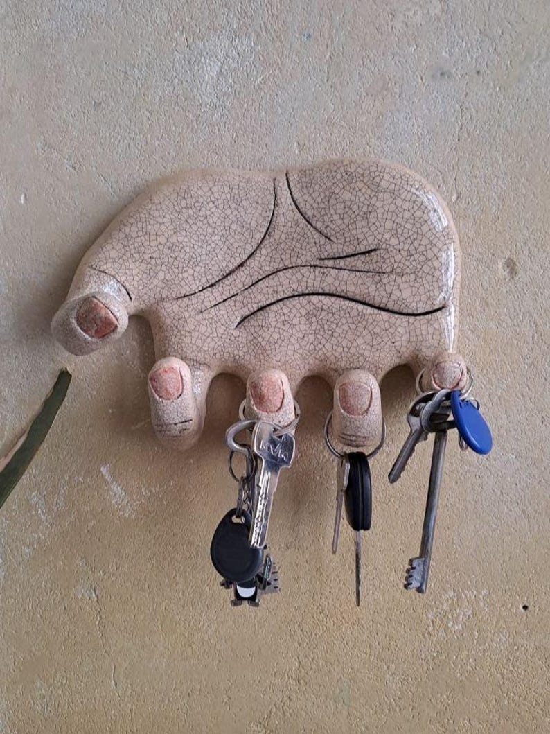 Unique Hand Wall Hook for Bathroom, Surreal Clay Towel Holder, Bathroom ...