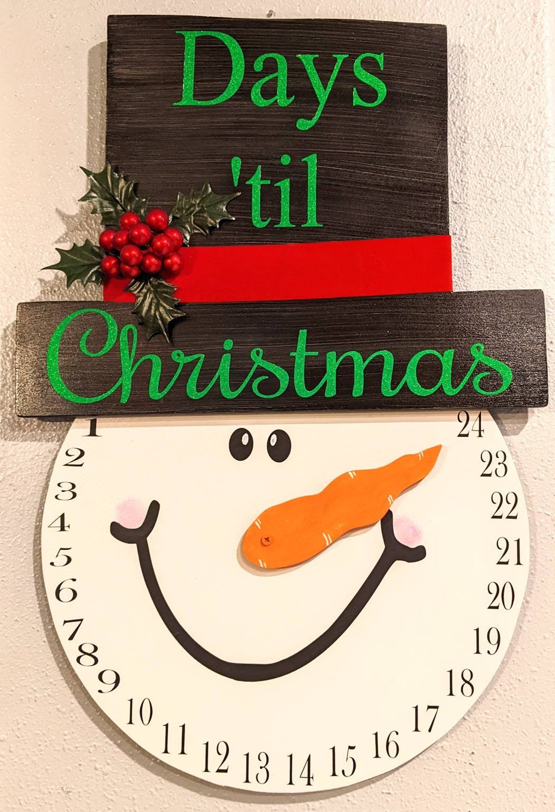 Snowman Christmas Countdown, Days Til Christmas, 25 Days of Christmas ...