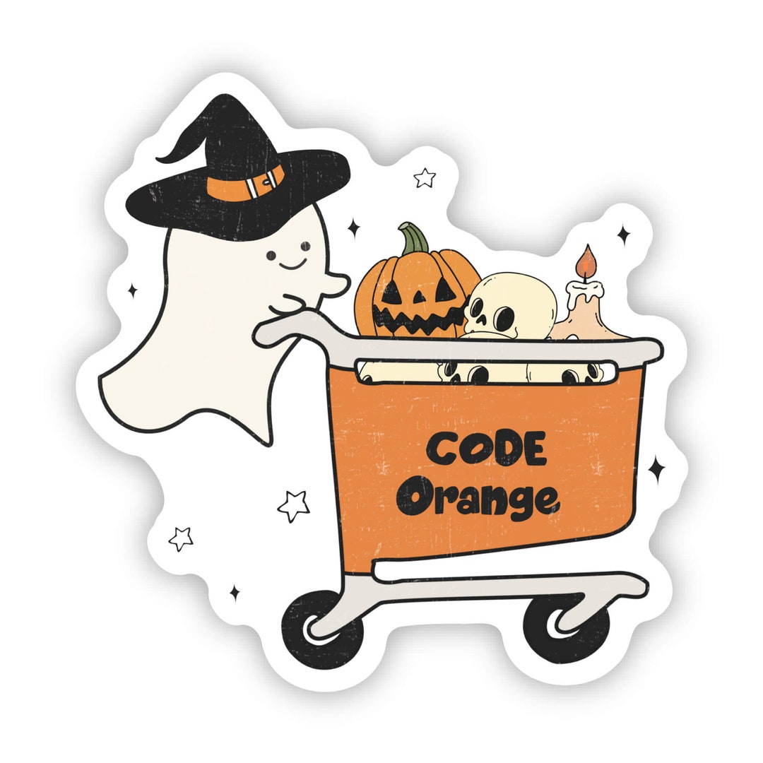 Halloween Ghost Cart Sticker Cute Ghost Stickers Halloween - Etsy