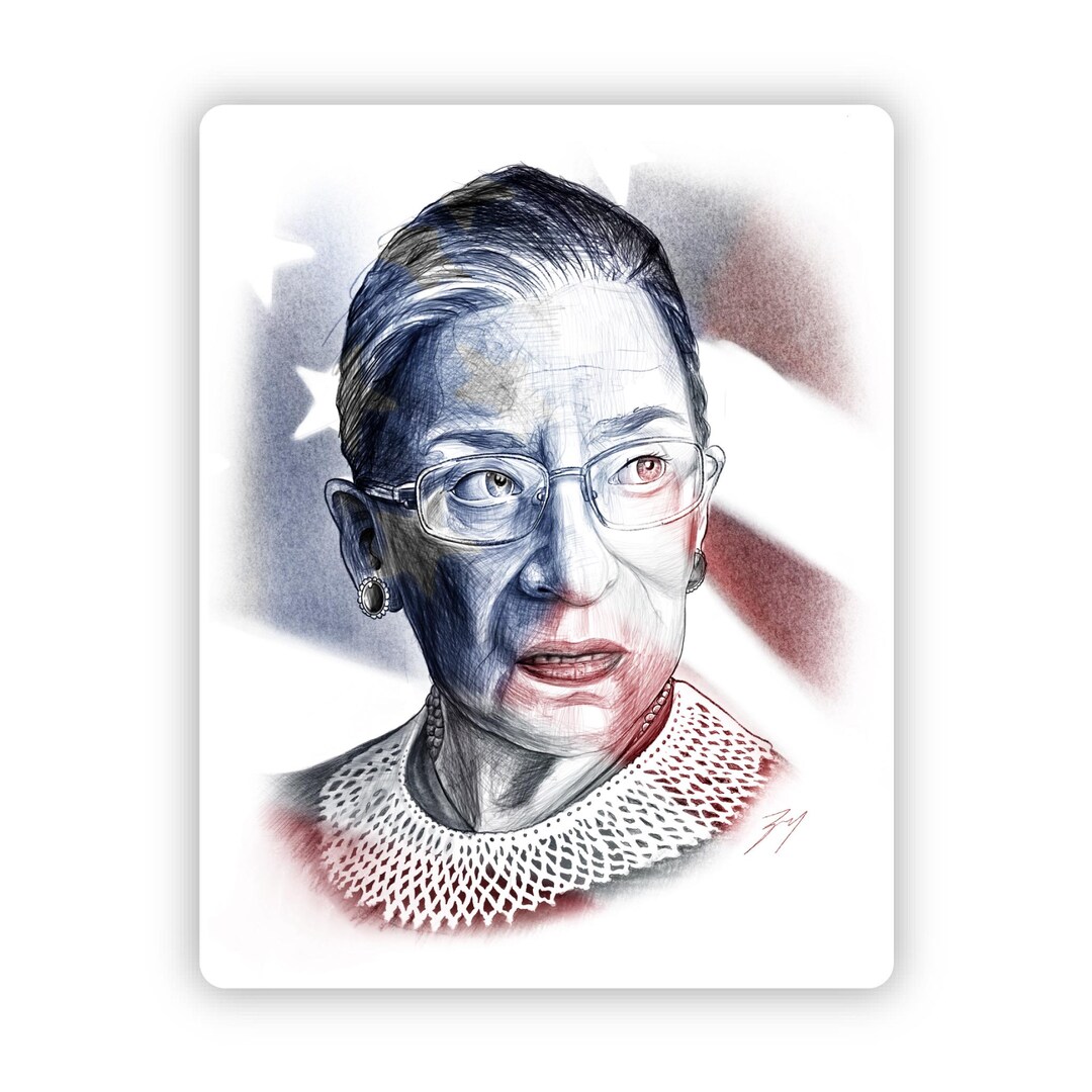 RBG Sticker, Hand Drawn Ruth Bader Ginsburg, Womens Rights Sticker ...