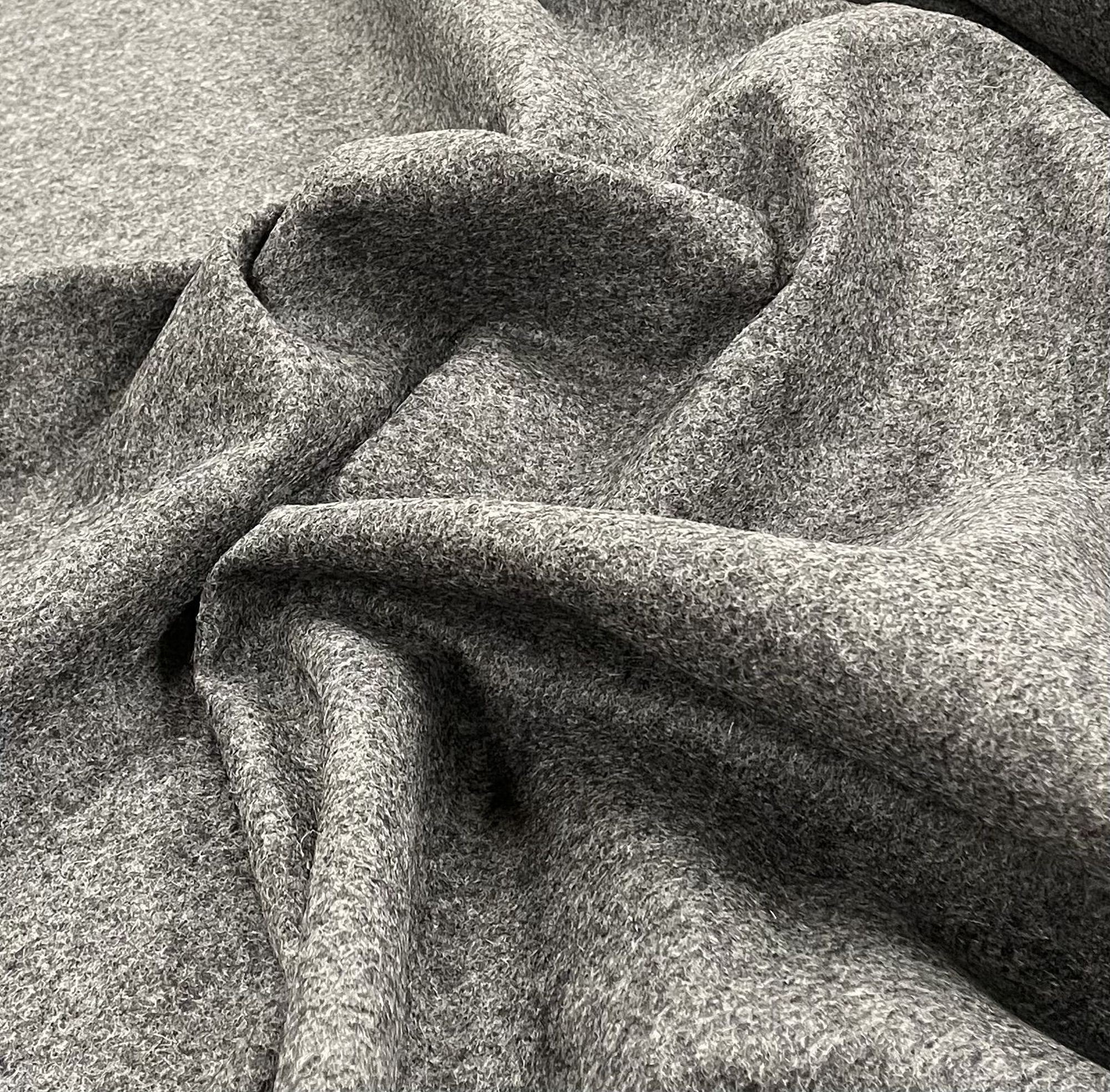 Dark Grey 100% Melton Wool Fabric, Made in England , Overcoating ...