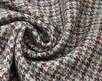 Maroon Check Fabric - Etsy