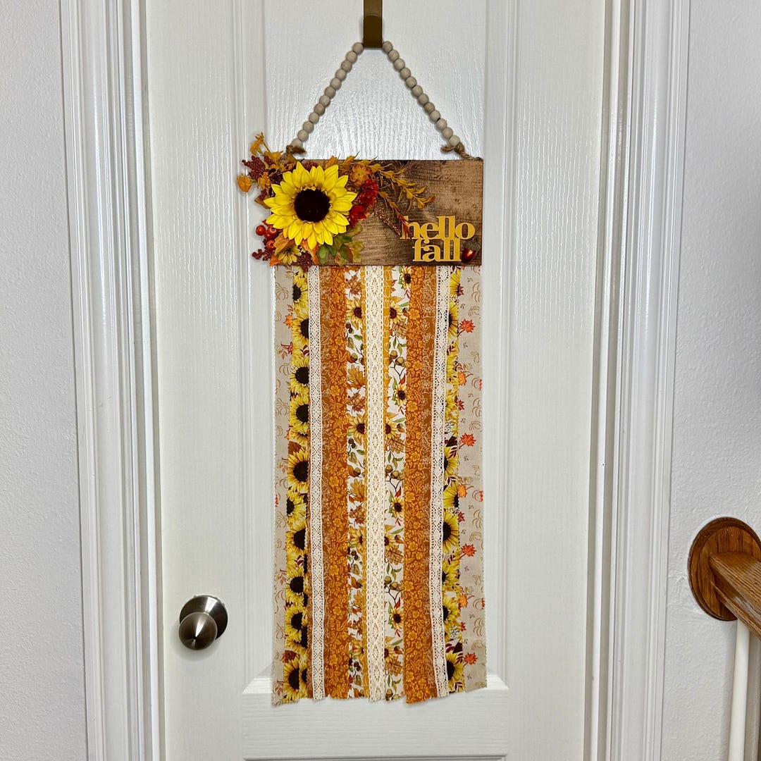 Fall Rag Hanging/fall Decor/fall Wall Art/pumpkin/pumpkin Decor/fall ...