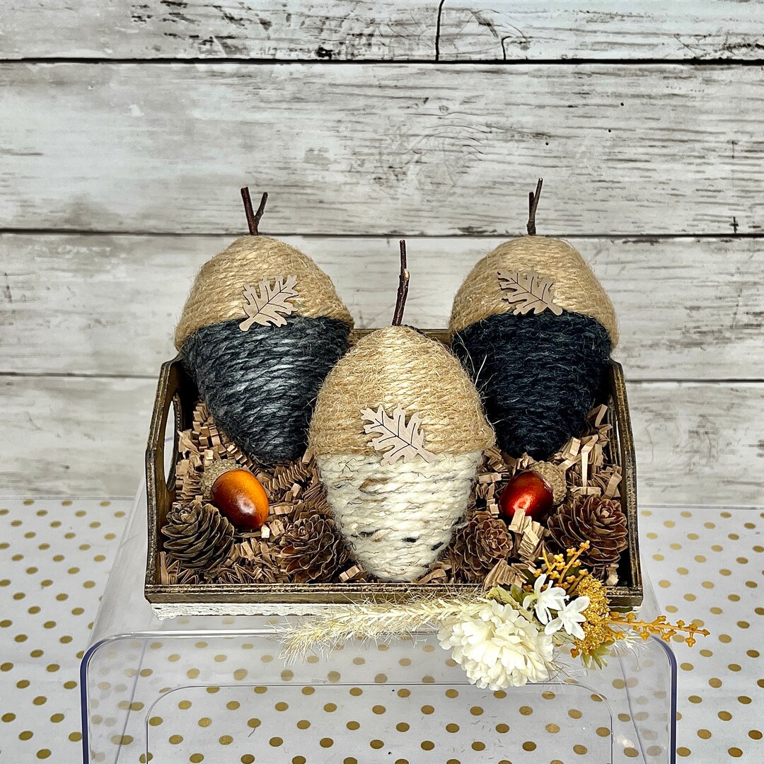 Fall Acorns/fall Decor/fall Table Decor/fall Centerpiece/tiered Tray ...