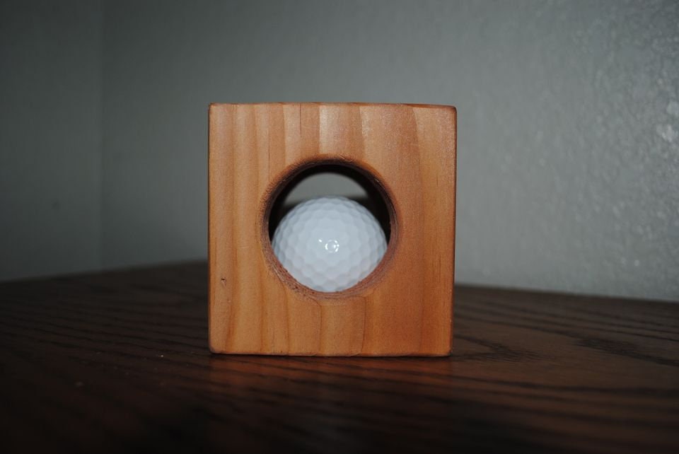 Golf Ball in Block of Wood Illusion christmas Themed Balls Available - Etsy