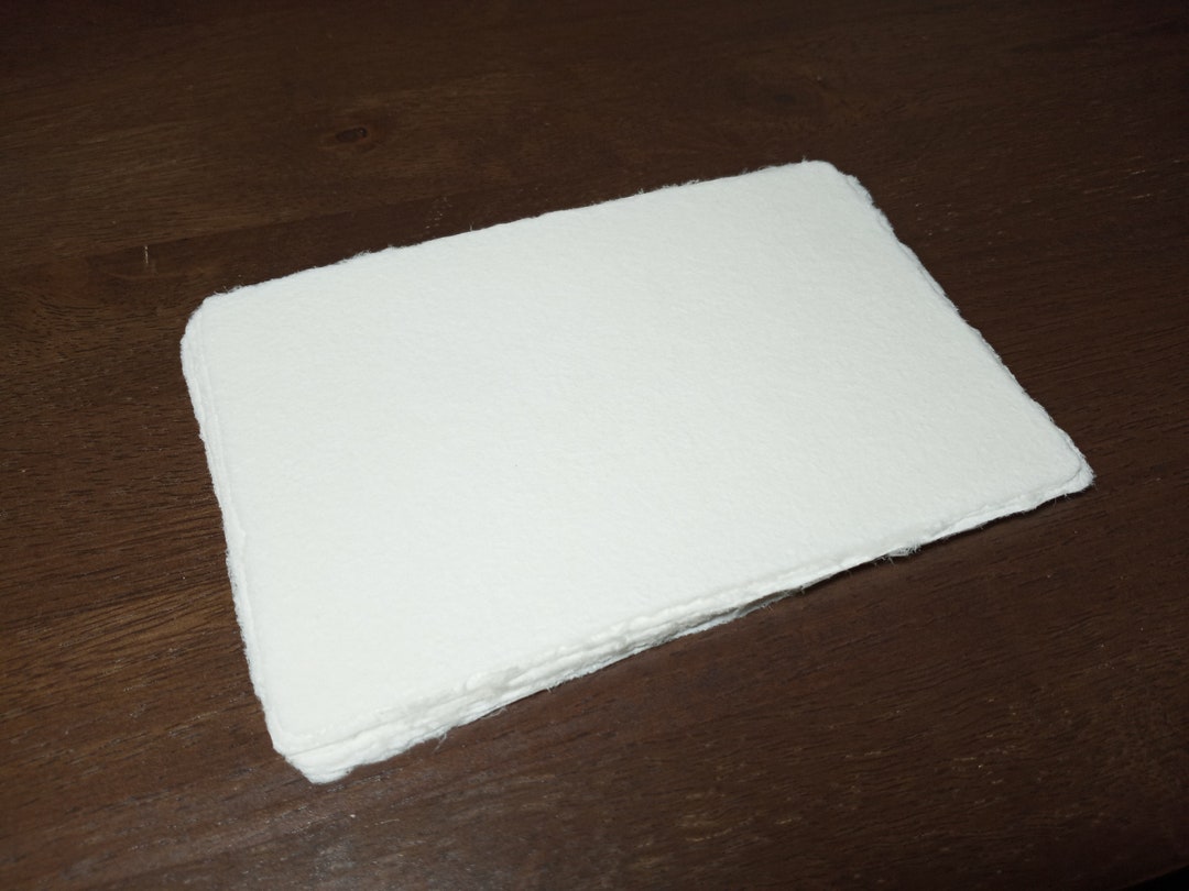 4x6 Inch Handmade Natural White Textured Paper With True Deckle-edges ...