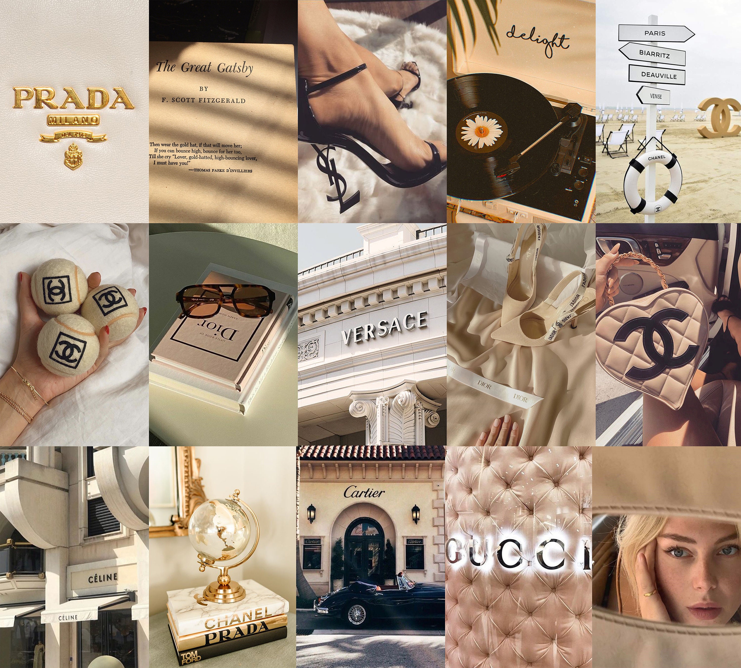 Boujee Beige Aesthetic Wall Collage Kit Neutral Wall Collage | Etsy New ...