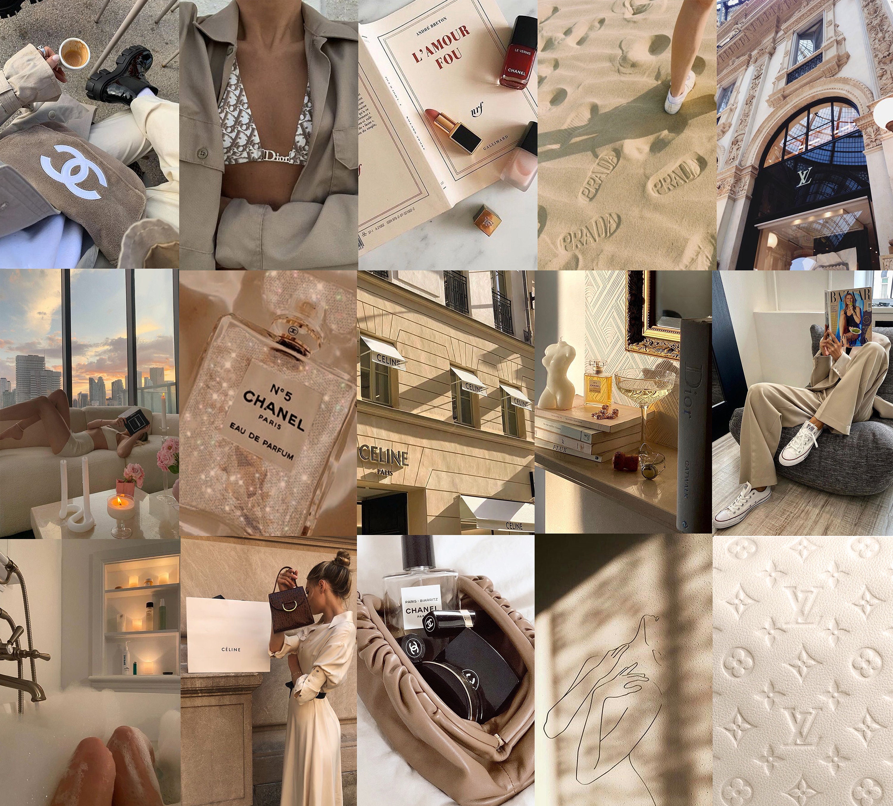 Boujee Beige Aesthetic Wall Collage Kit Neutral Wall Collage Etsy Uk