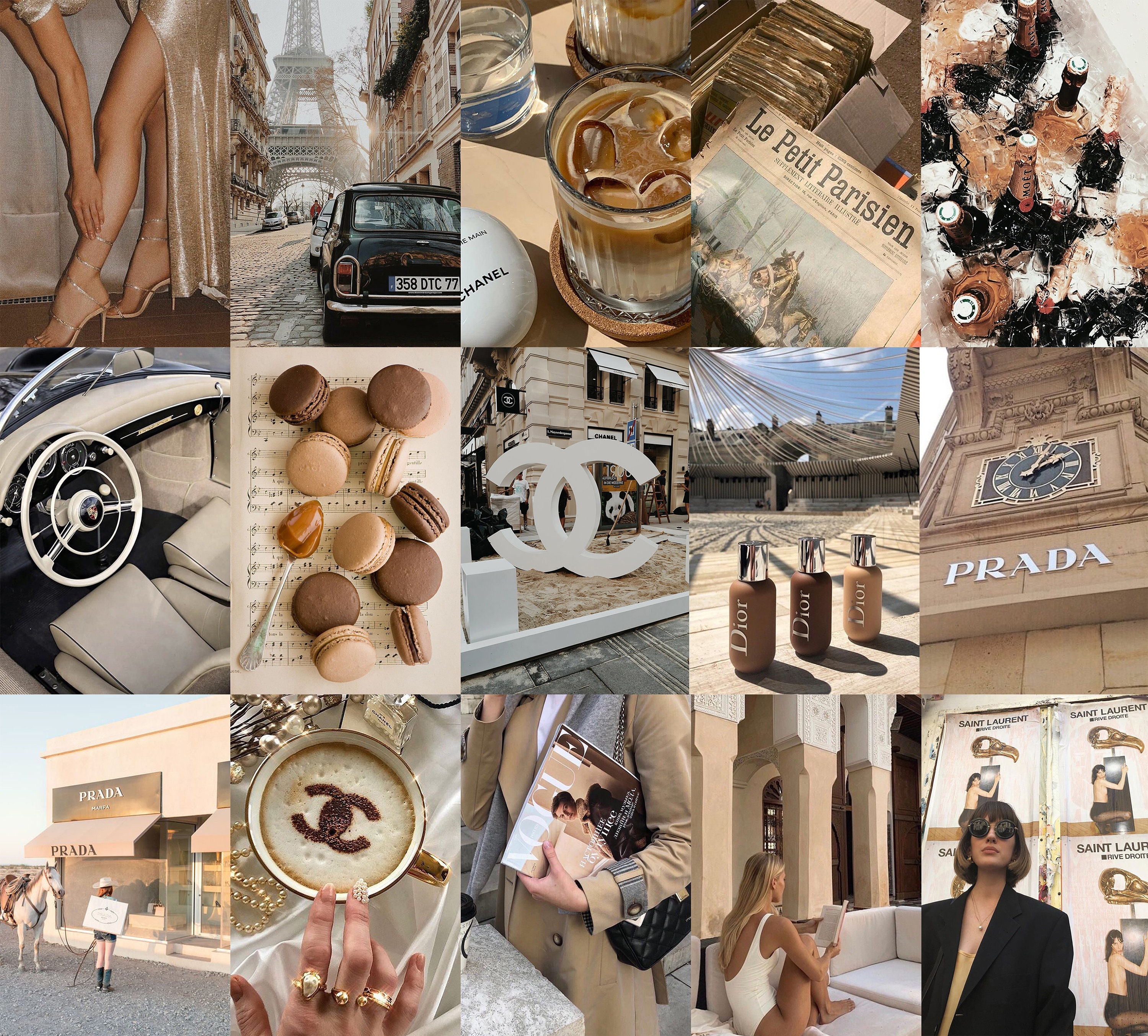 Boujee Beige Wall Collage Kit Neutral Wall Collage Kit | Etsy