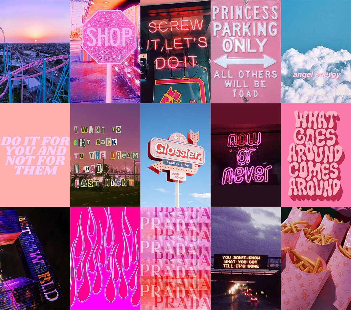 Boujee Aesthetic Wall Collage Kit Trendy Wall Collage Kit Etsy