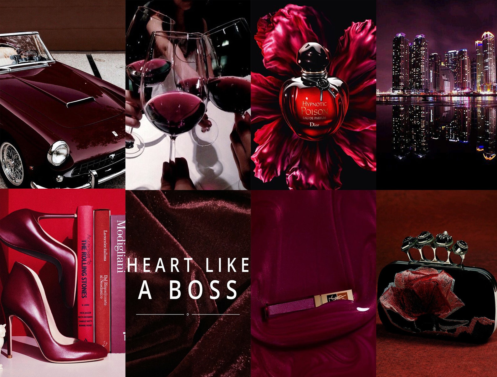 Boujee Burgundy Aesthetic Wall Collage Kit Burgundy Etsy