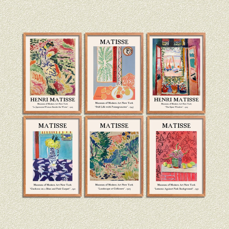 Henri Matisse Digital Print Set of 6 Printable Exhibition - Etsy