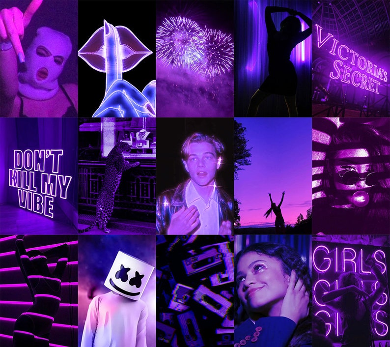 Boujee Purple Wall Collage Kit Purple Collage Kit Purple - Etsy