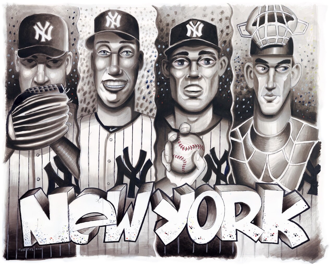 Lowbrow giclee art sports yankees Core four yankees - Etsy Polska
