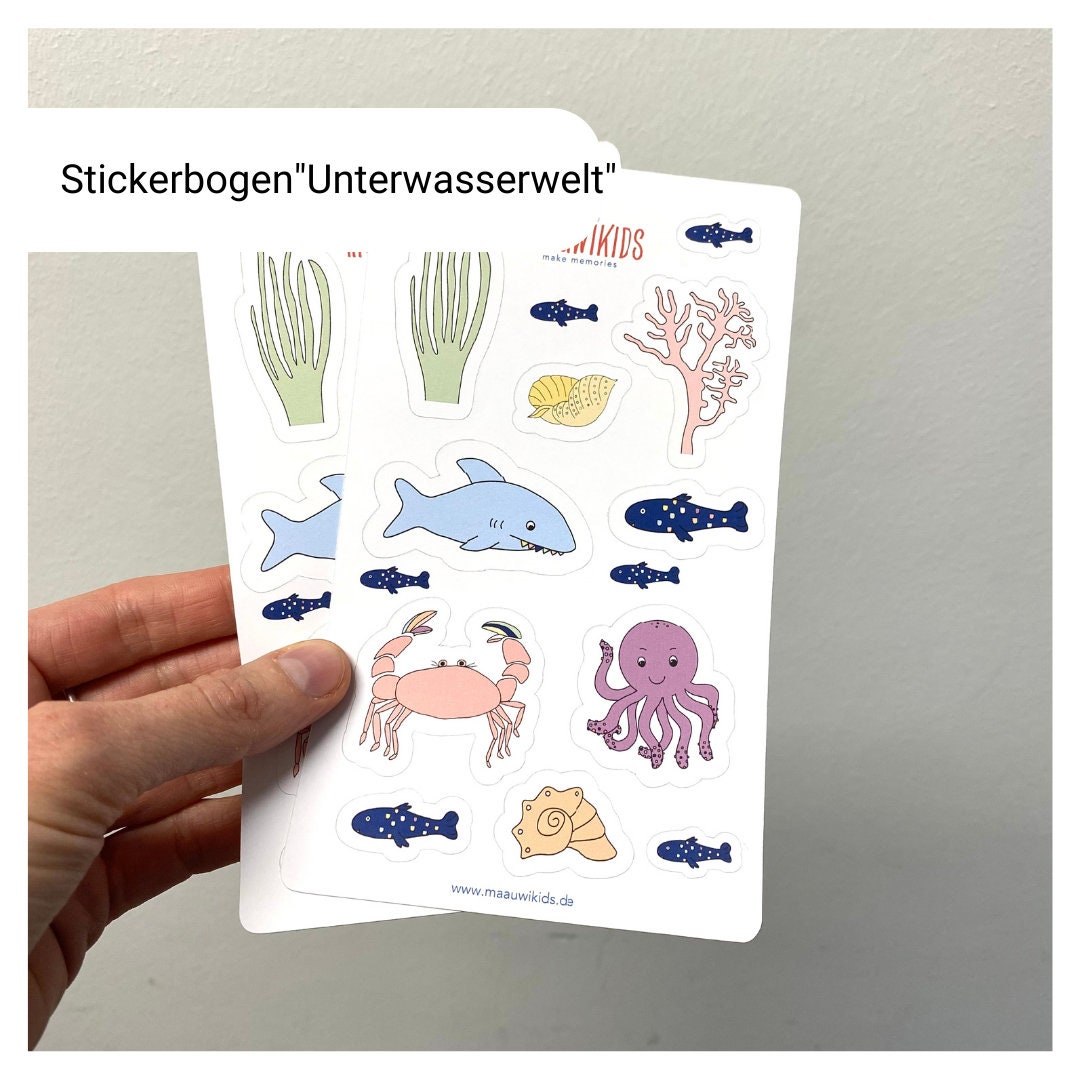 Sticker Sheet underwater School Enrollment Gift Enrollment Animal ...