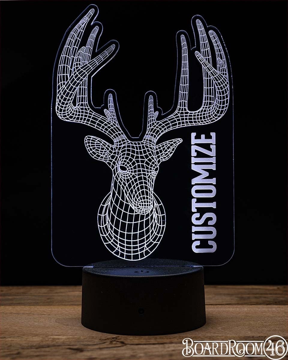 Personalized 3D Buck Acrylic Light up Sign With LED Base, Night Light ...