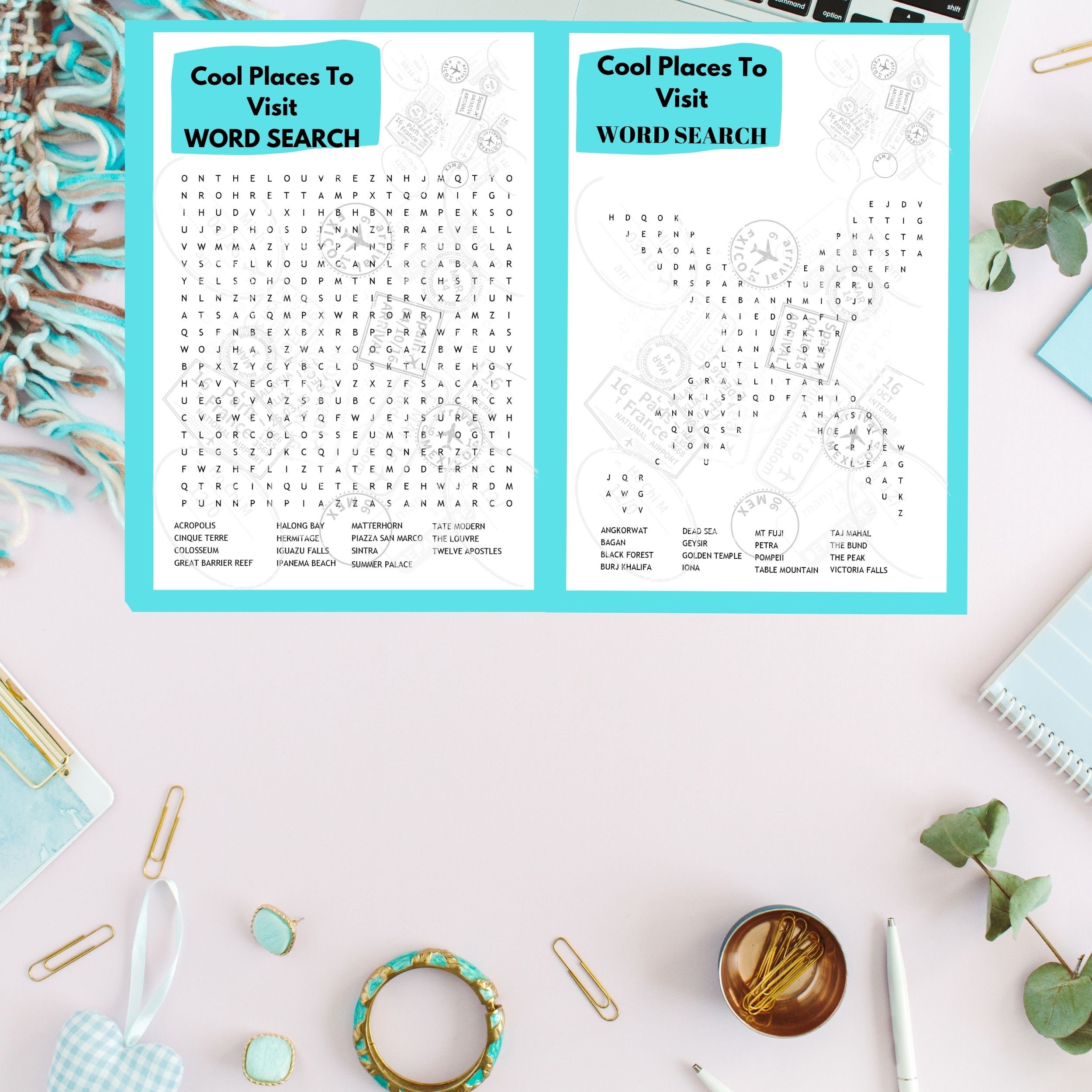 Travel Places to Visit Game Download, Word Find Game Printable, Word ...