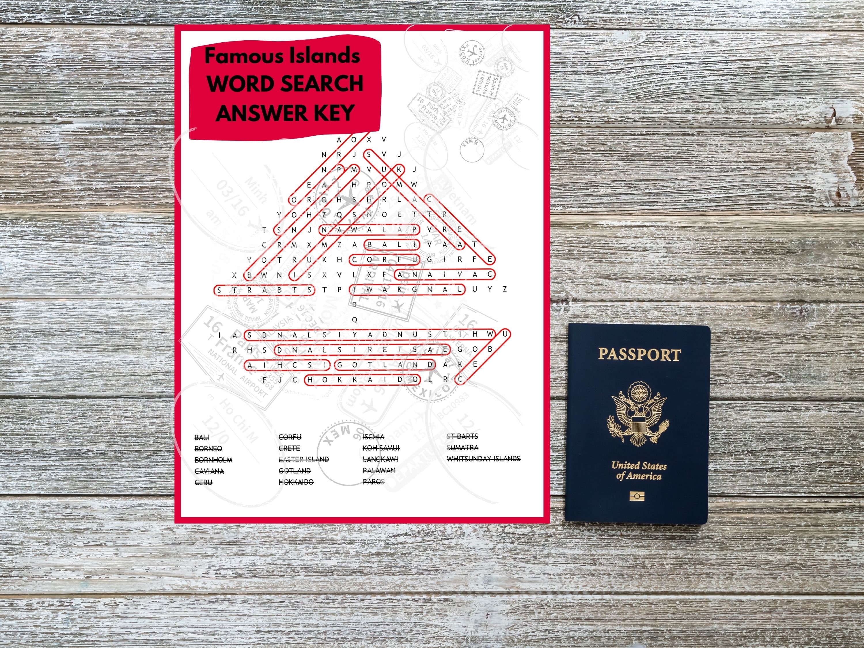 Famous Islands Word Search. Word Search Game. Word Game. Travel Party ...