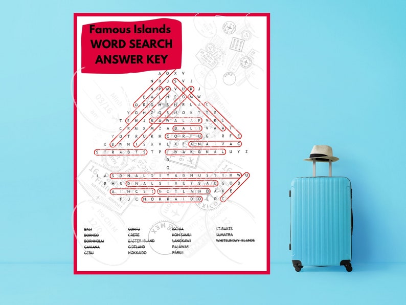 Famous Islands Word Search. Word Search Game. Word Game. Travel Party ...