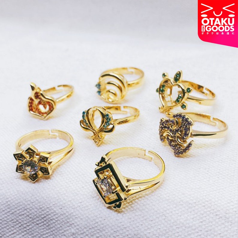 Genshin Impact Visions Pattern Custom Ring Handmade Sterling - Etsy