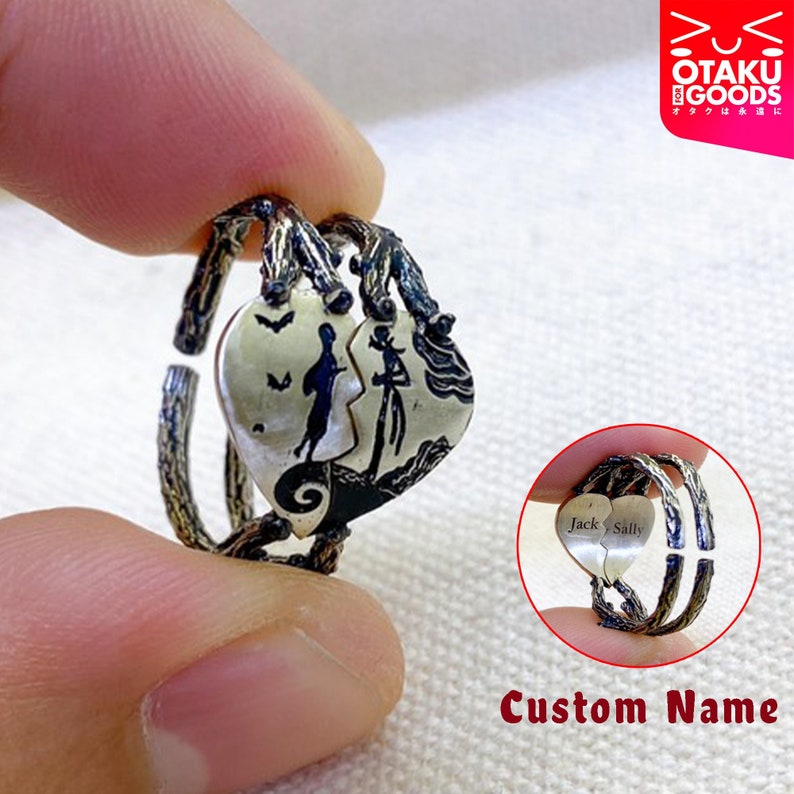 Custom Name Couple Ring Jack Skellington and Sally Handmade - Etsy