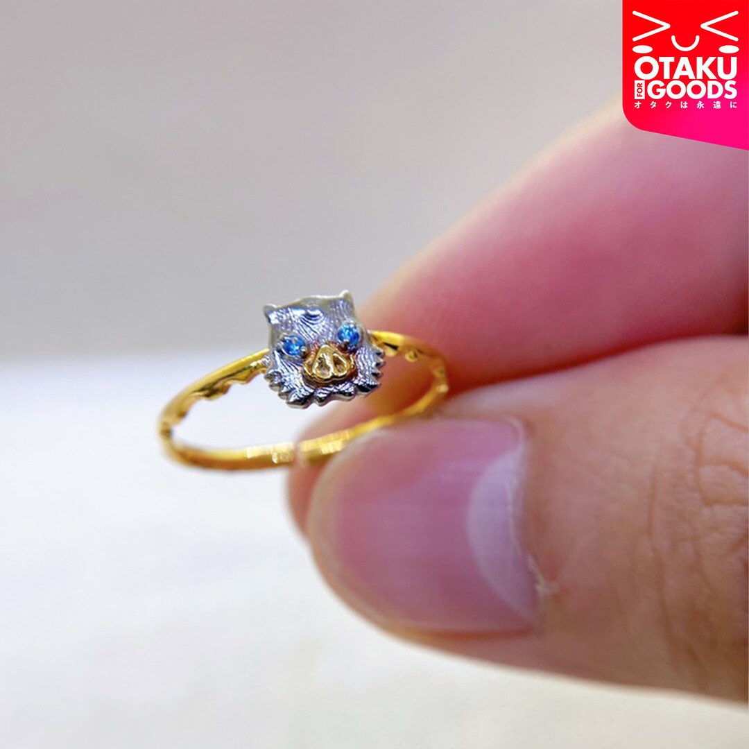 Fanmade Anime Pig Boy Pattern Custom Ring Handmade Sterling Gold ...