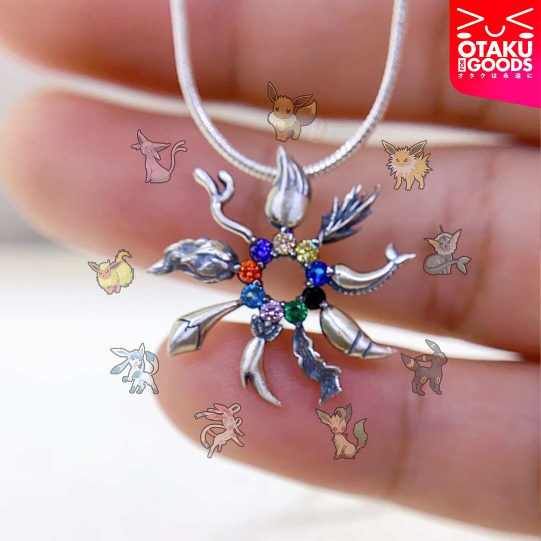 Fanmade Eevee Evolution Tail Flower Necklace Handmade Silver , Eevee ...