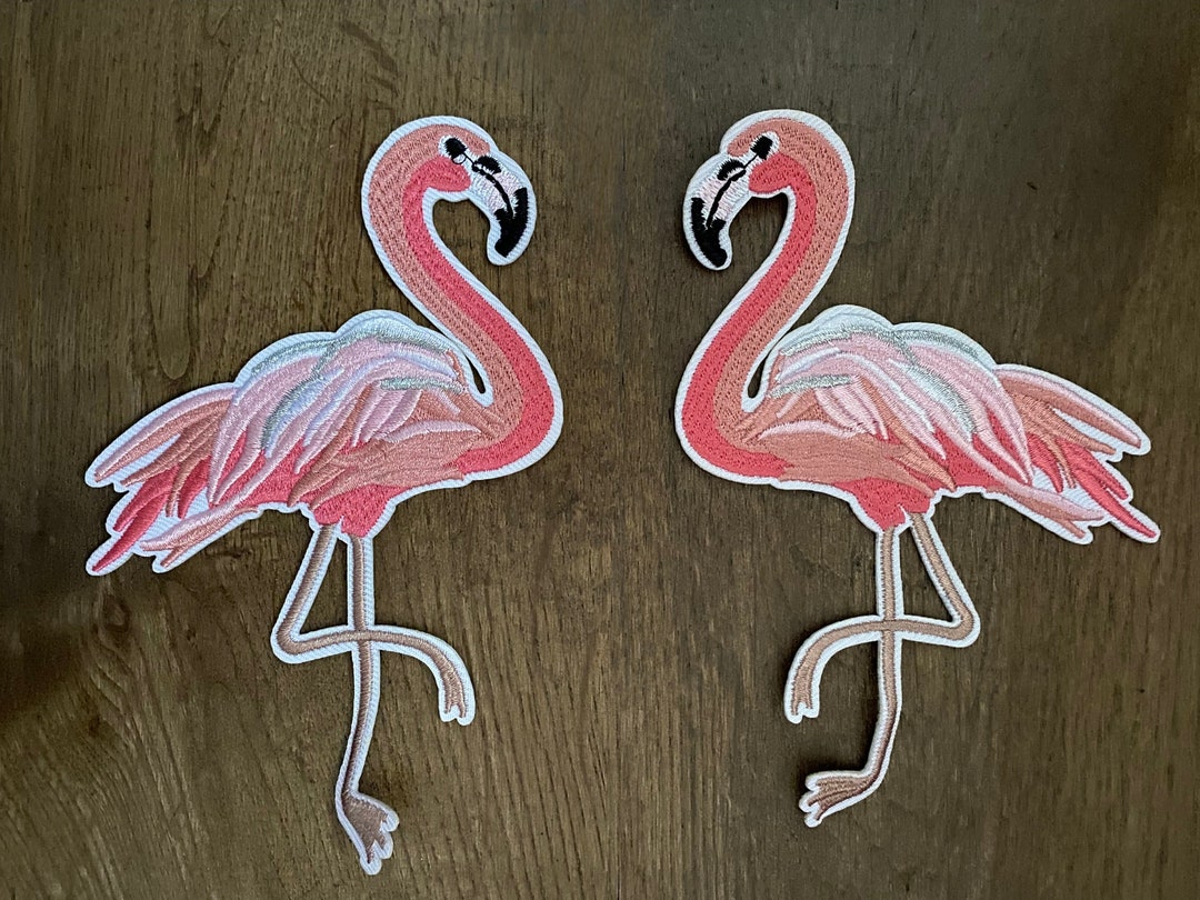 Retro Flamingo Woven Patch Badge - Etsy