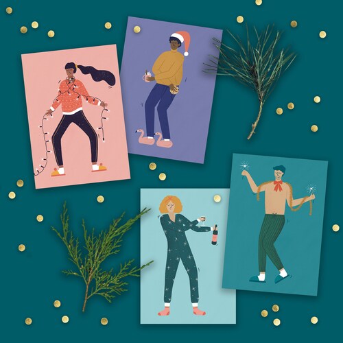 Woodland Animals Christmas Cards - Etsy