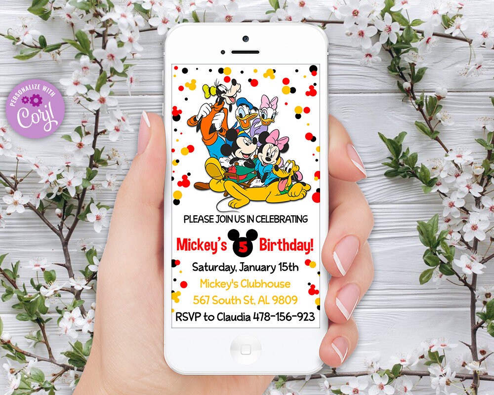 Mobile Phone Birthday Invitation Instant Download Text Electronic ...