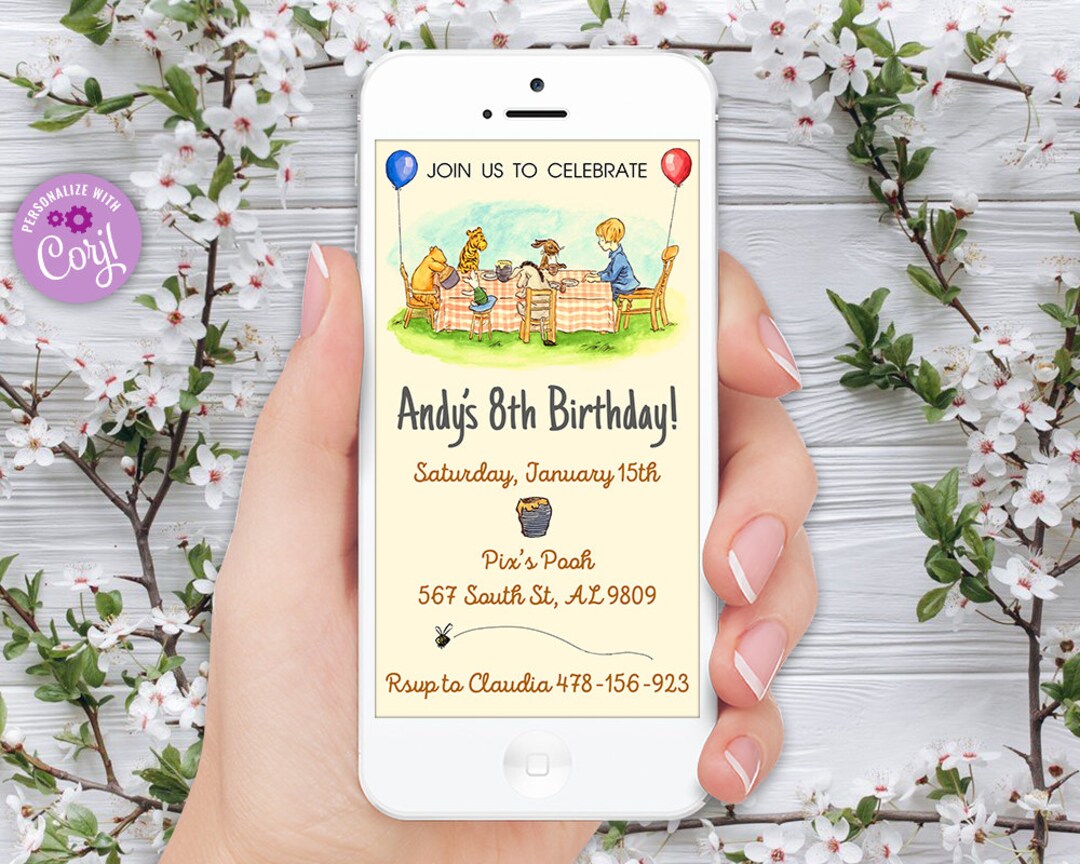 Mobile Phone Birthday Invitation Instant Download Text Electronic ...