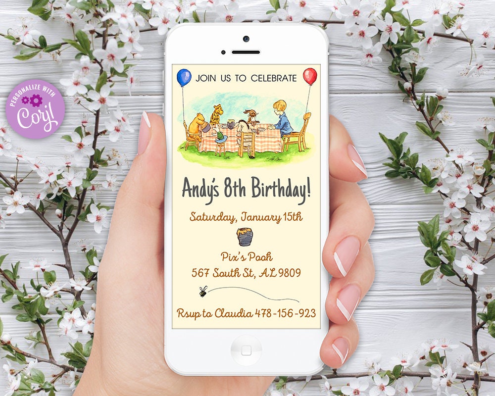 Mobile Phone Birthday Invitation Instant Download Text Electronic ...