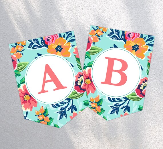 Floral Banner Editable Template Bridal Shower Printable | Etsy