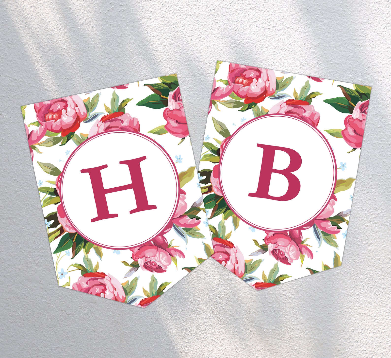 Floral Banner Editable Template Printable Letters Bridal - Etsy