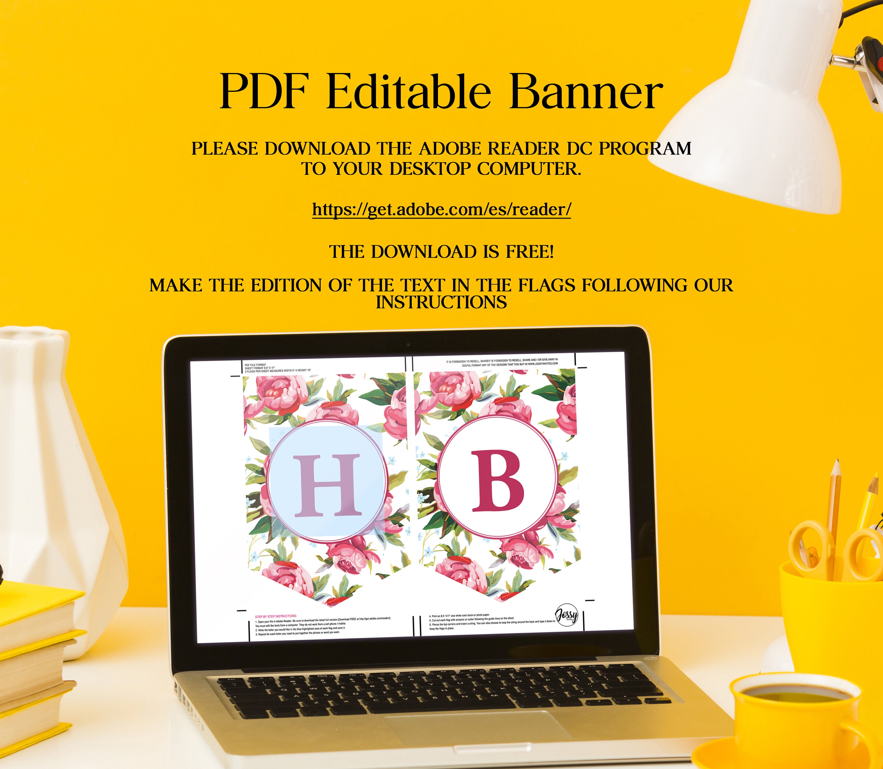 Pink Floral Banner Template, Editable PDF | Girl Baby Shower, First ...