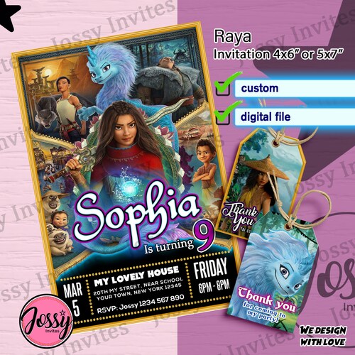 Raya the Last Dragon Invite Raya Invitation Raya the Last | Etsy