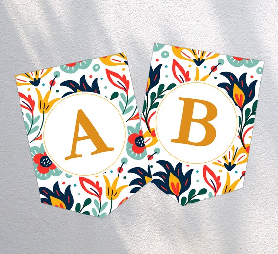 Floral Banner Editable Template Printable Letters Bridal | Etsy