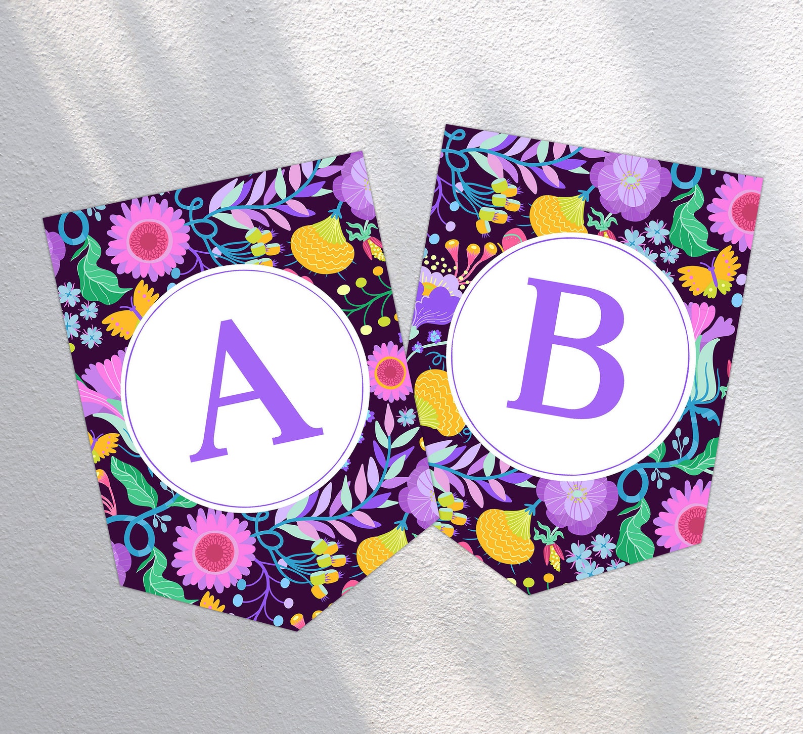 Floral Banner Editable Template Printable Letters Bridal | Etsy