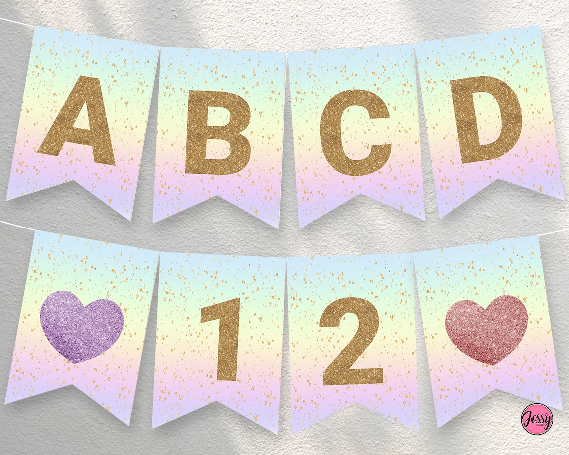 Pink Floral Alphabet Banner Birthday Printable Banner Letters - Etsy