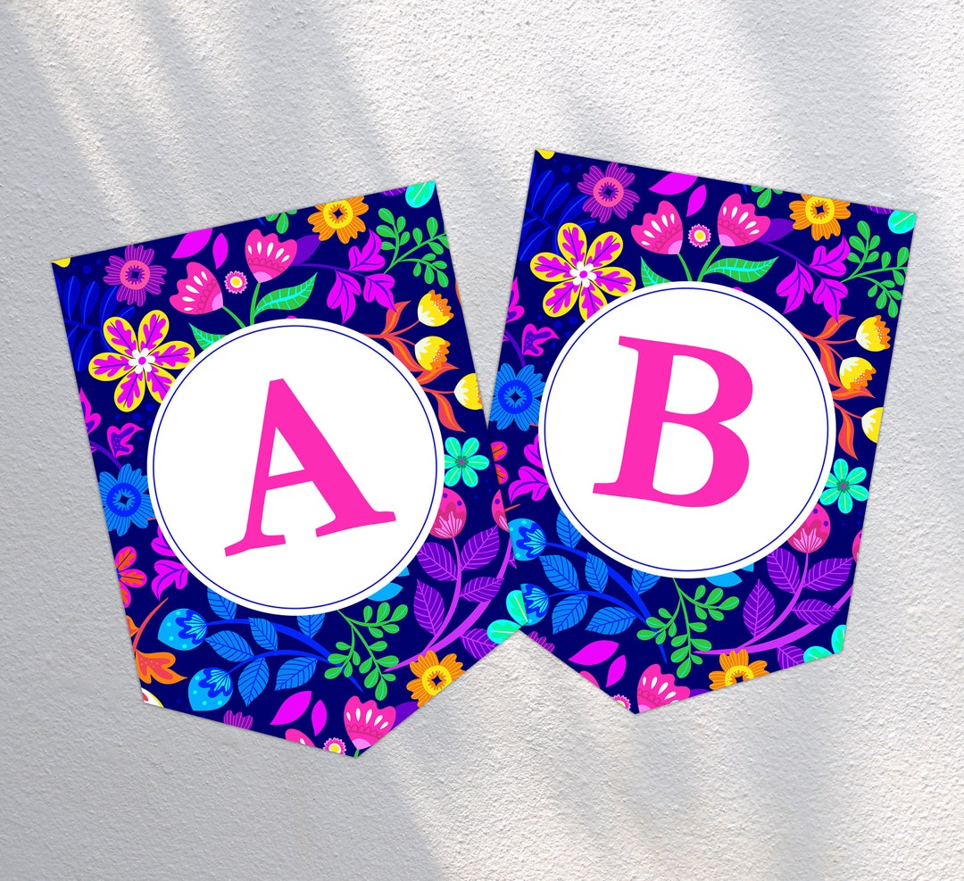 Floral Birthday Banner Template, Editable PDF | First Birthday Decor ...