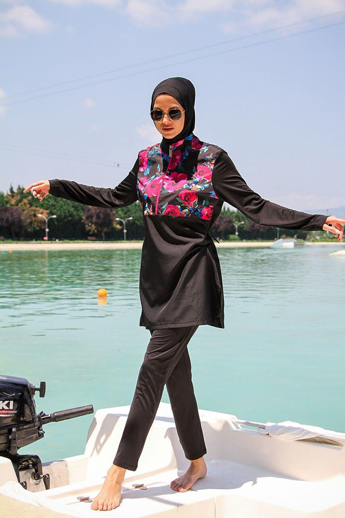 Woven Black Burkini Modest Swimwear M2268 - Etsy