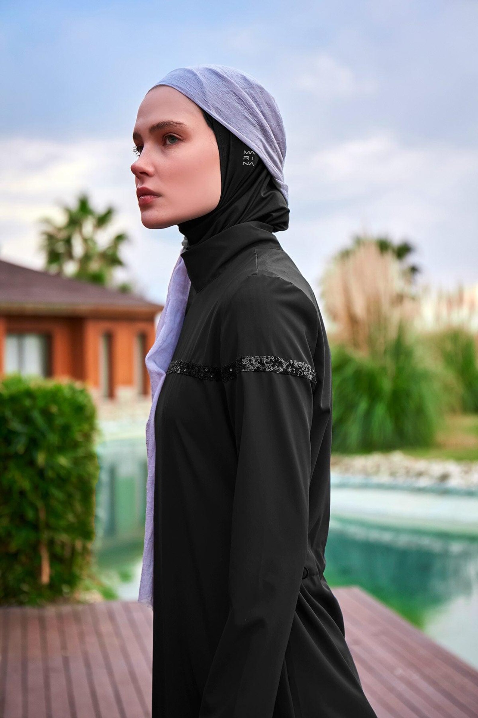 Woven Black Burkini Modest Swimwear M2433 - Etsy