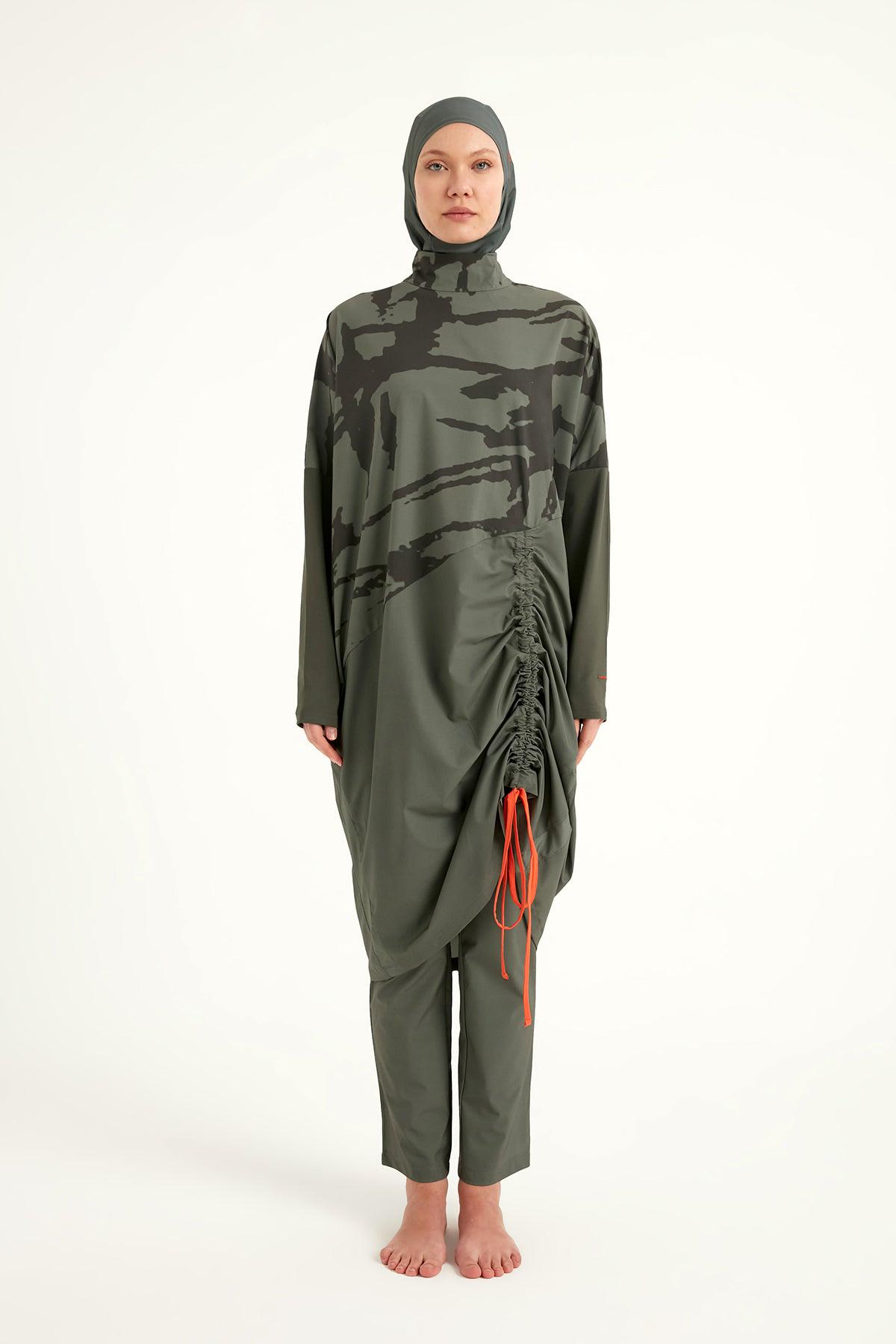 Khaki Full Coverage Modest Swimwear Burkini Set M2516 - Etsy
